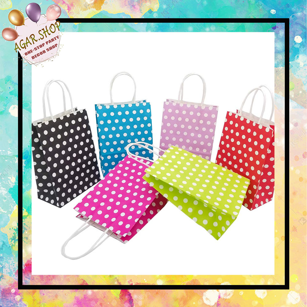 Agar.Shop 12pcs Polka Dots Paper Bag Birthday Party Give Away Paper Bag ... Agar.Shop 12pcs Polka Dots Paper Bag Birthday Party Give Away Paper Bag ...