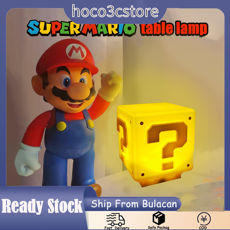 Mario Lamp LED Question Mark Brick Night Light USB Charging Desk Lamp ...