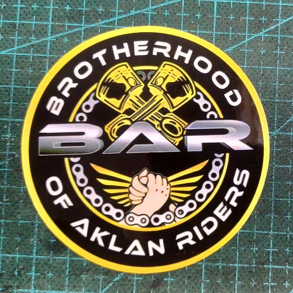 BAR Brotherhood of Aklan Riders Logo Motorcycle Sticker Standard Size ...