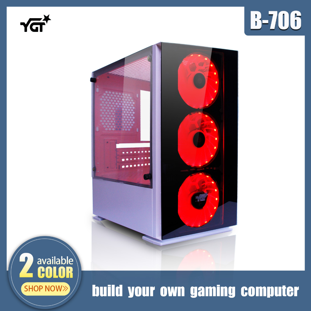 YGT B-706 Tempered Glass Gaming PC/ Desktop Case Micro-ATX ITX | Shopee ...