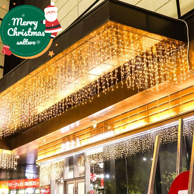 snltwo Solar LED curtain lights Christmas lights party lighting 4M/96L | Shopee Philippines