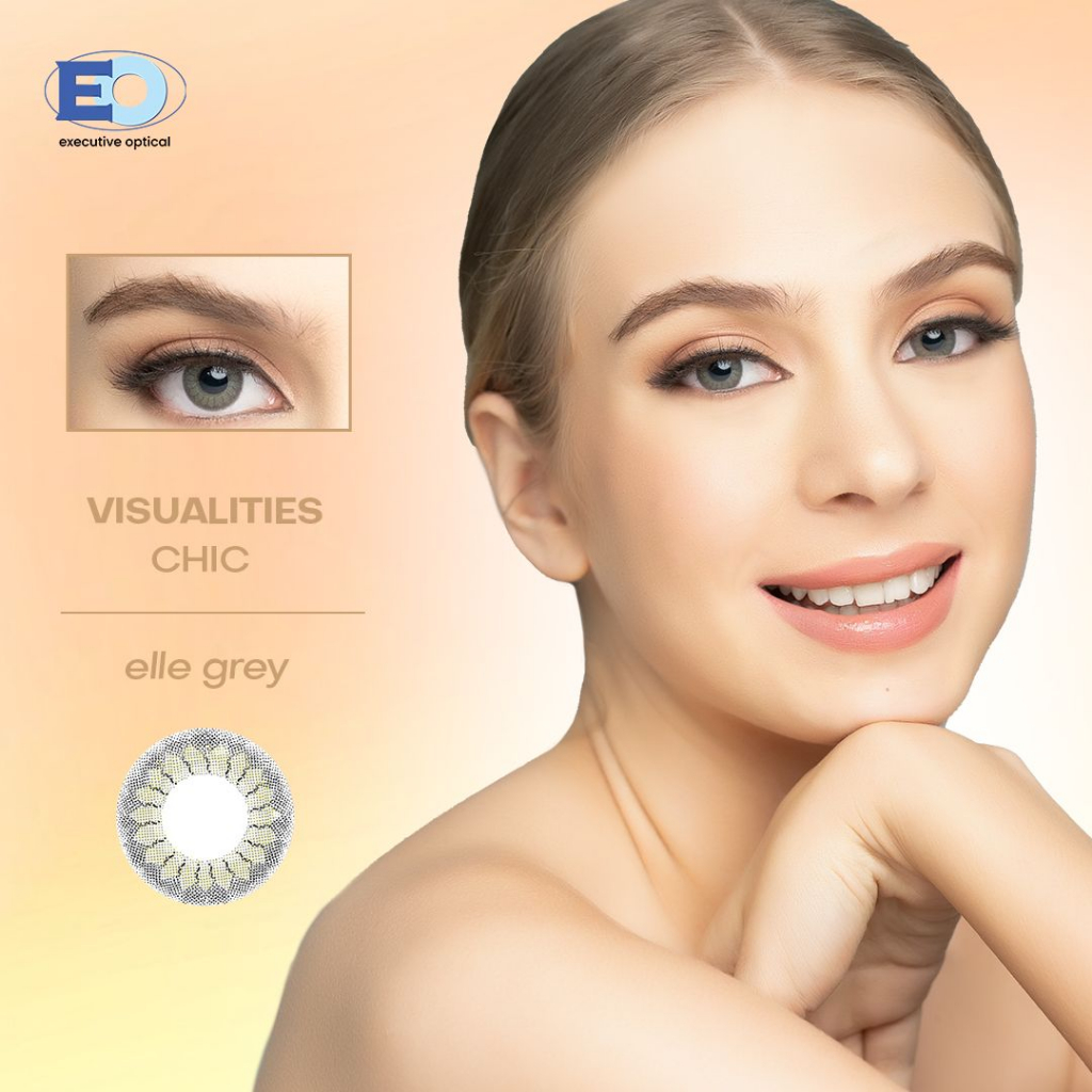 Eo Visualities Chic Colored Graded Contact Lenses Elle Grey Good For 1 Month Shopee