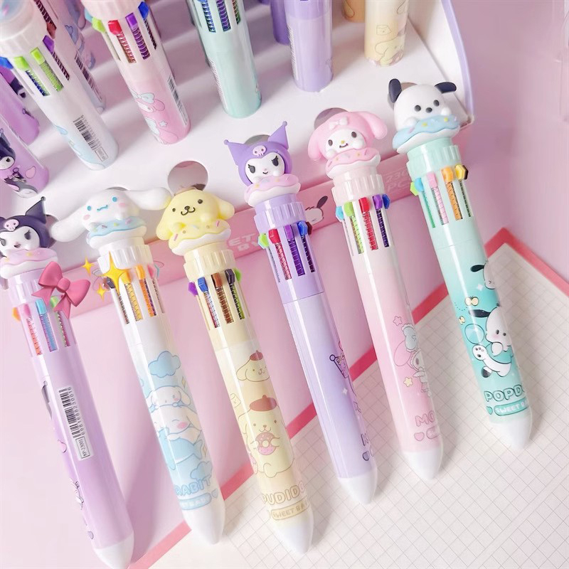 1pcs 10 Color Cute Cartoon Ballpoint Pen Multicolor Pen School Office ...