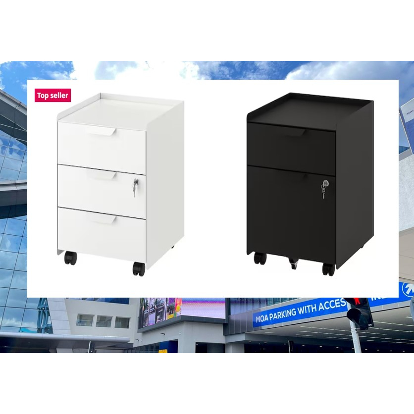 S21 Authentic TROTTEN Drawer Unit with 3 drawers on casters BLACK ...
