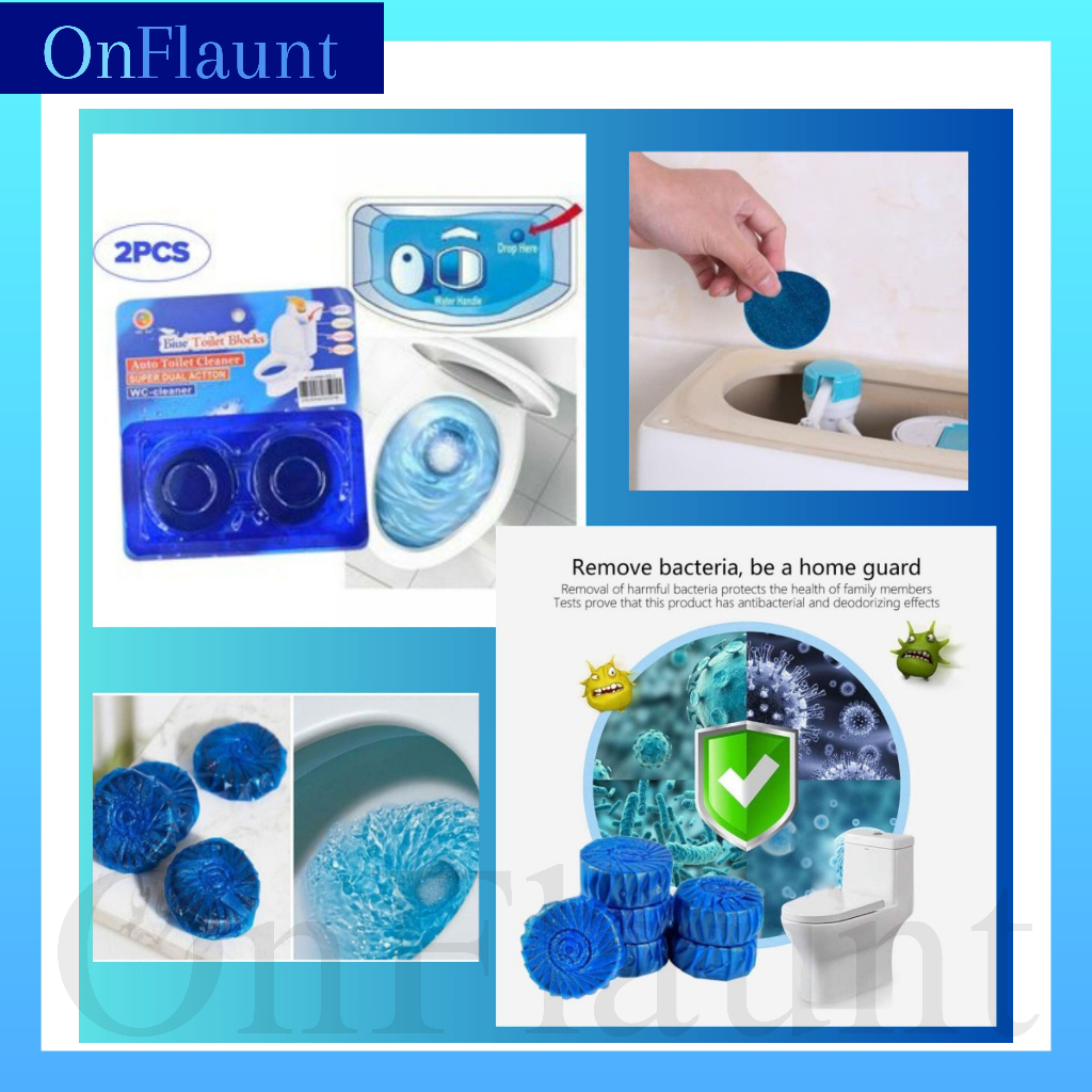 OnFlaunt Disposable Flush Toilet Cleaner Blue Blocks Auto Helper ...