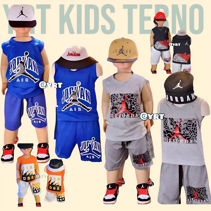 JOR DAN SANDO Short Terno For Kids 1-12yrs old Unisex Baby Boy Clothes ...