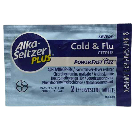 Alka- Seltzer Plus Cold & Flu Citrus PowerFast Fizz 2 Effervescent ...