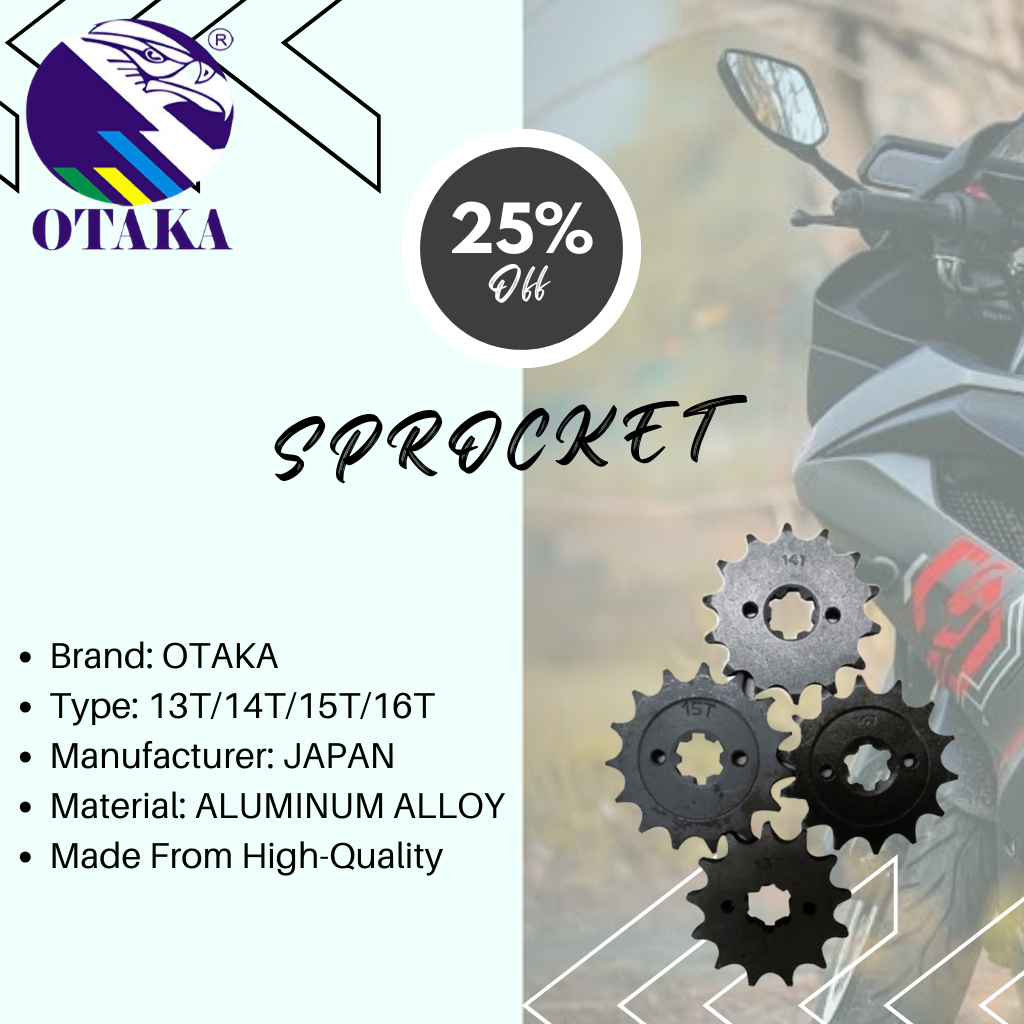 ENGINE SPROCKET FOR TMX/RS/XRM/WAVE125/C100/DREM/SMASH/BARAKO/HD3/X4/WIND/CT/STX/CG 13T/14T/15T ...