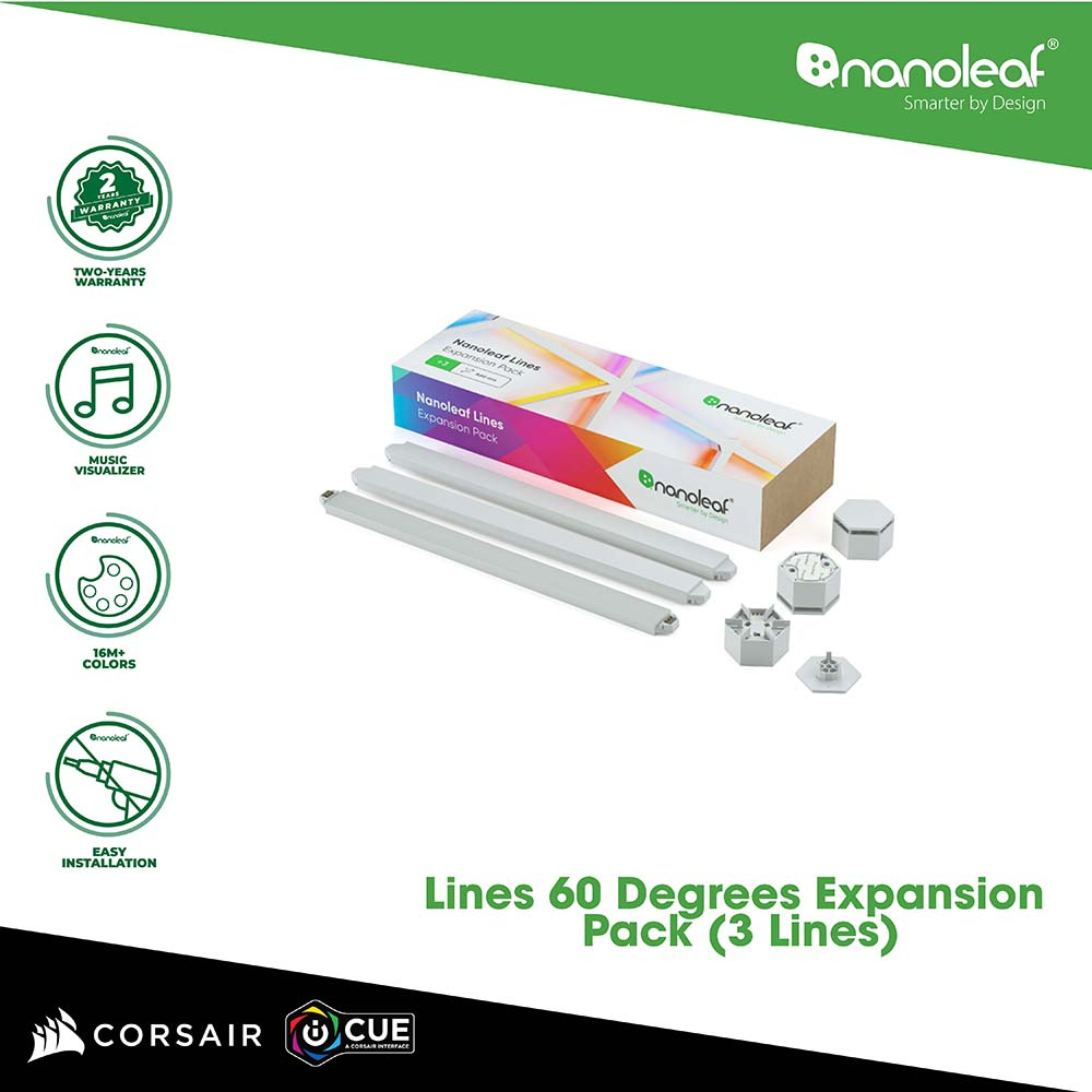Nanoleaf Lines Expansion Pack, Backlit Modular Lighting Music ...
