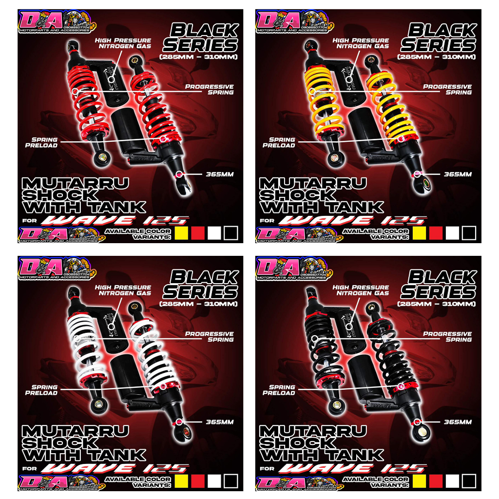 285-310mm Mutarru Shock With Tank For Wave 125 / Wave 110 / Wave 100 ...