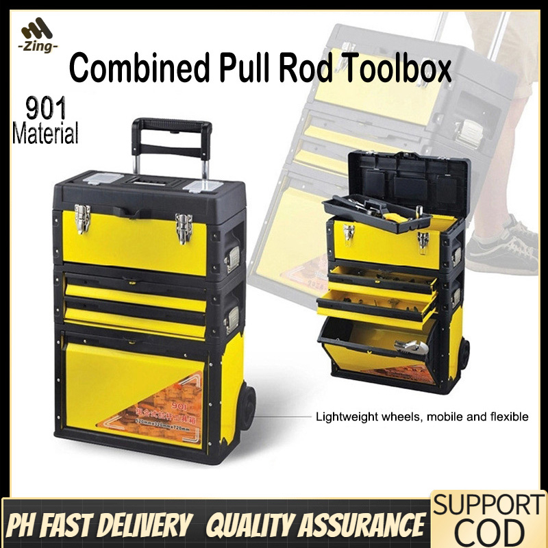 Heavy Combined Pull rod toolbox Duty Portable Detacheable Hardware ...