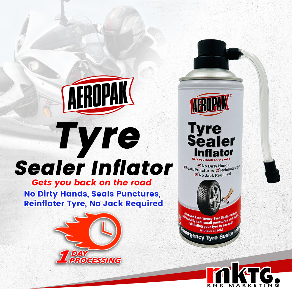 AEROPAK Tyre Sealant Inflator 450ml | Shopee Philippines