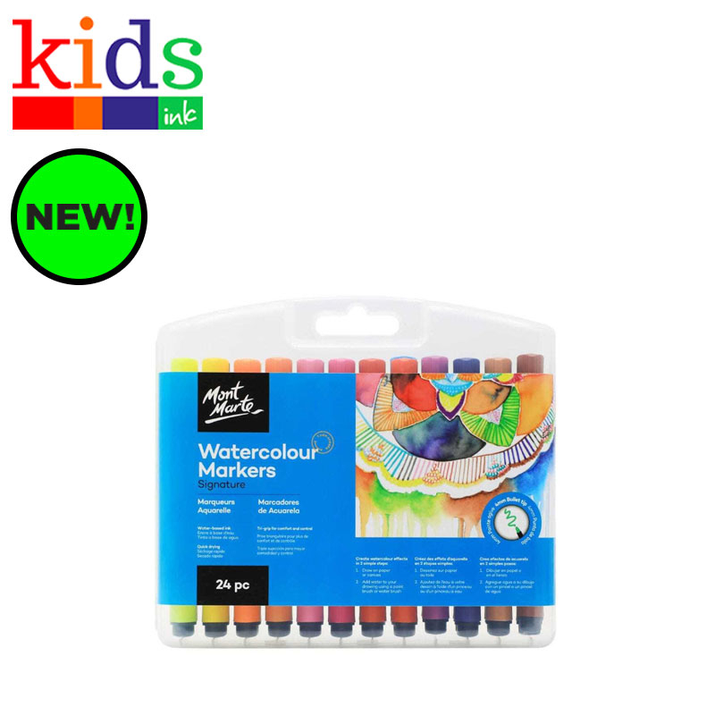 Mont Marte Colour Texta / Markers 24pce in case - Kids Ink | Shopee ...