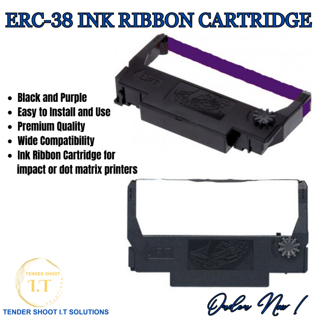 1 PIECE of ERC38 Ink Ribbon Cartridge compatible with EPSON Dot Matrix ...