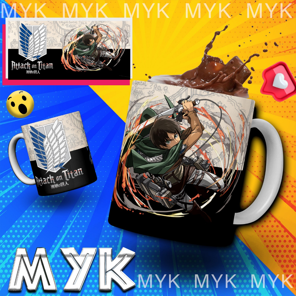 ATTACK ON TITAN ANIME MUG DESIGN BY MYKPRINTINGHOUSE | Shopee Philippines