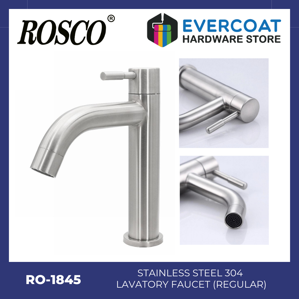 RO-1845 & RO-1846 Rosco Stainless Steel 304 Lavatory Faucet, Regular or ...