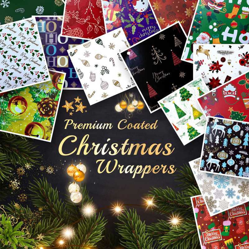 FSI Christmas Coated Premium Gift Wrapper 10 pieces per pack per design ...