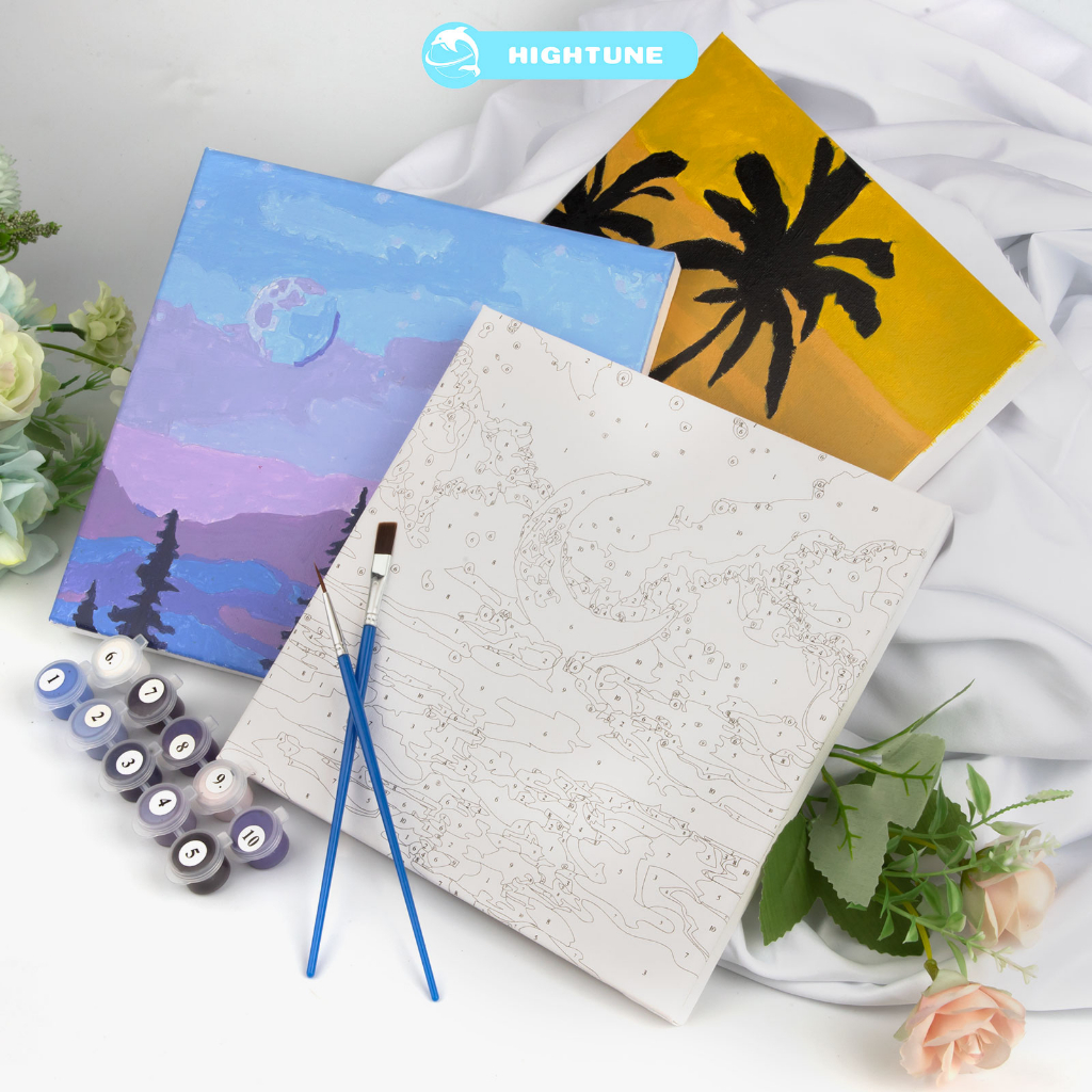 HIGHTUNE Digital Oil Paint By Numbers 20X20cm Canvas Frame Number ...