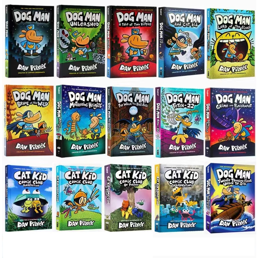 Dog man comic book Hardbound Books set of 17 by Dav Pilkey（Hardcover ...