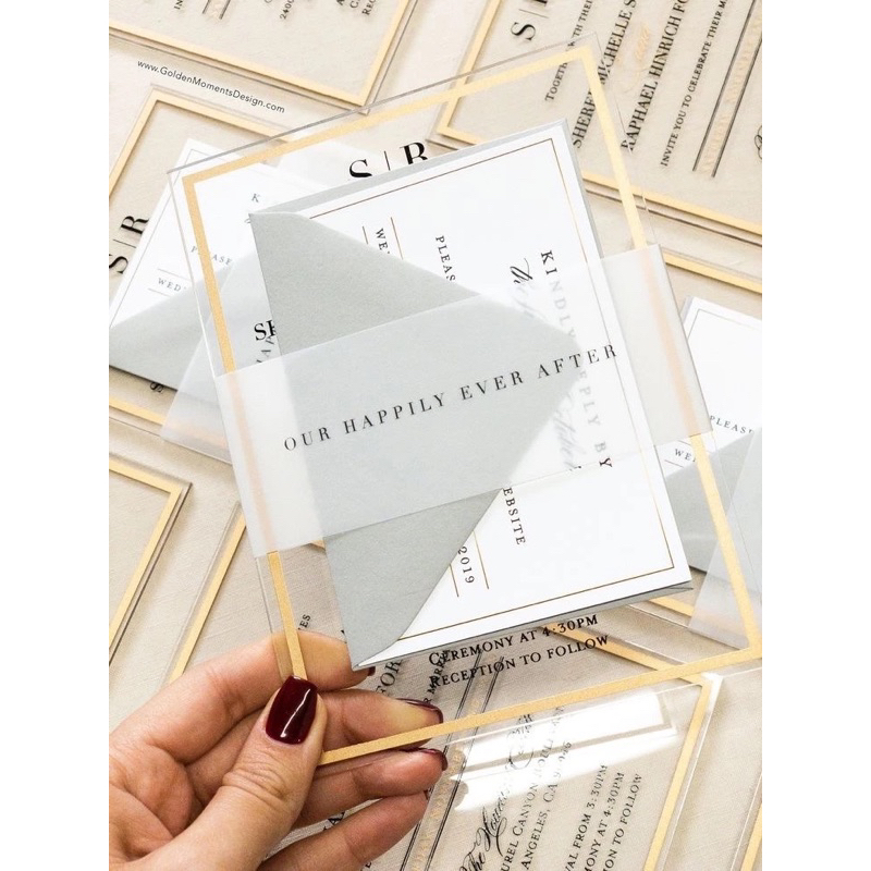 1pc Translucent Belt with Customized Words Invitations Wedding Birthday ...