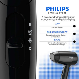 Philips EssentialCare Hair Dryer with ThermoProtect Technology(Foldable ...