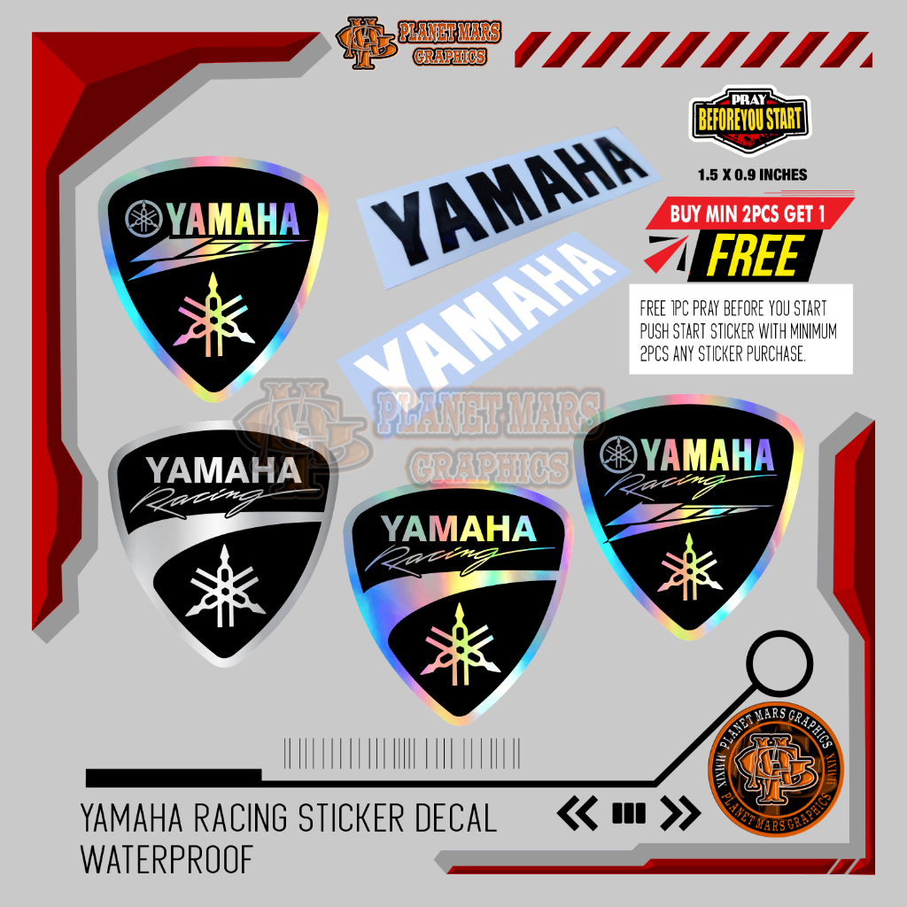 Yamaha Racing Sticker Decal Waterproof | Shopee Philippines