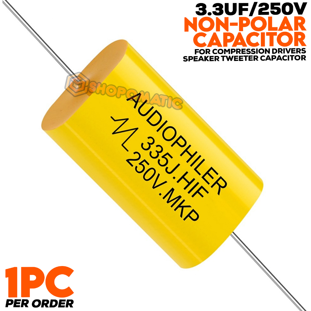 🟧 3.3UF/250V TWEETER CAPACITOR AUDIOPHILER NON POLAR CAPACITOR FOR ...