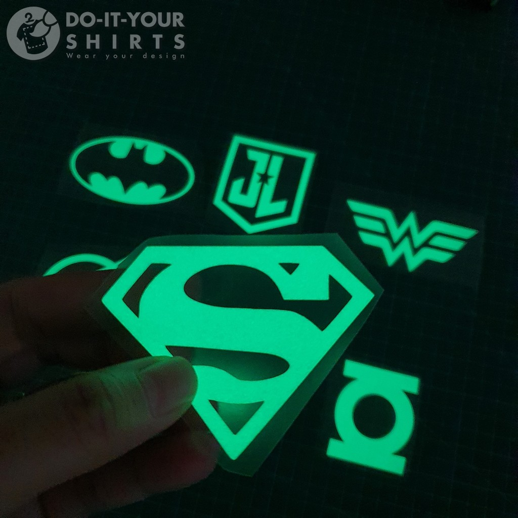 DC Superhero Logos - DIY Glow In The Dark Iron-On Patch | Shopee ...