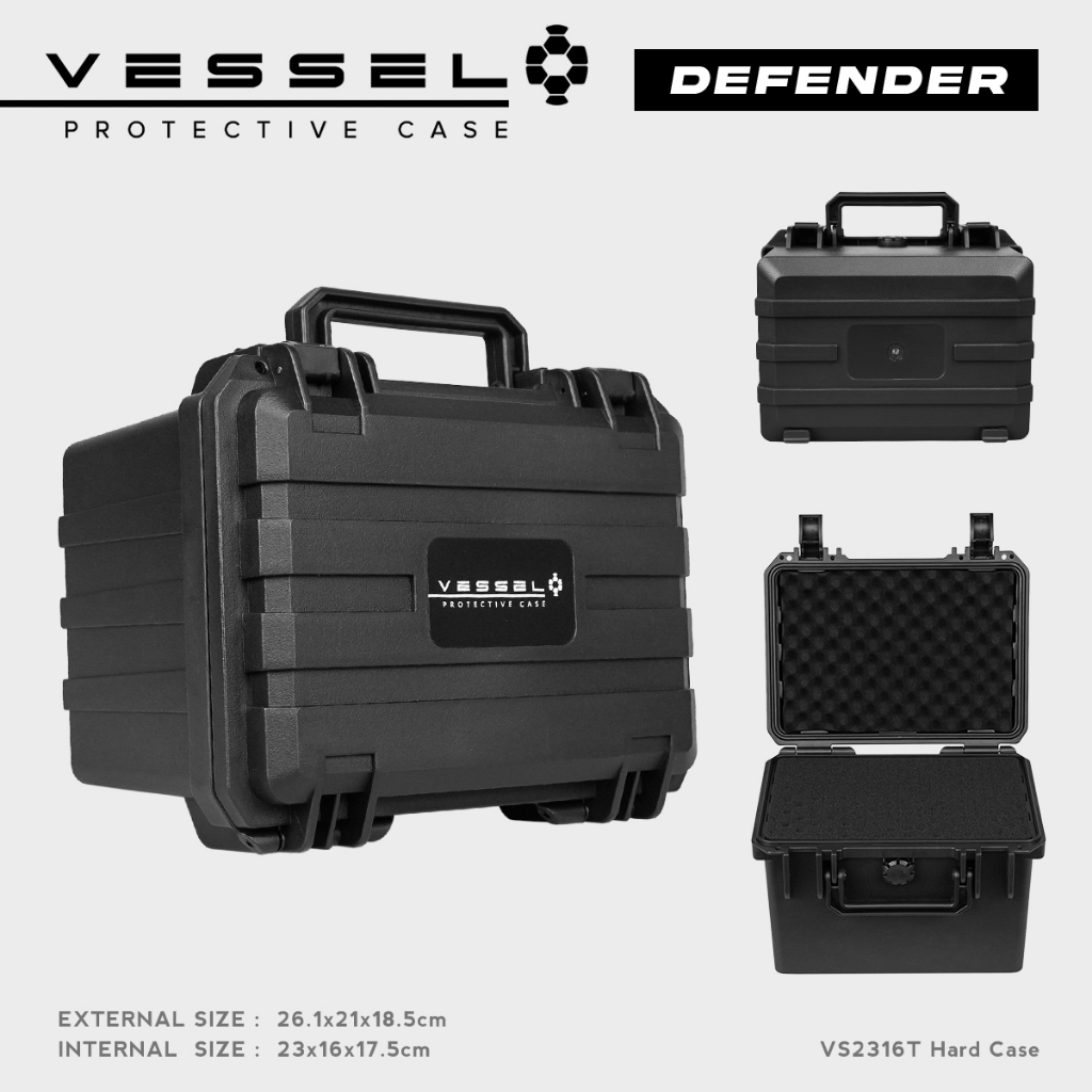 VESSEL DEFENDER VS2316T Portable Hard Case Waterproof for Photography ...