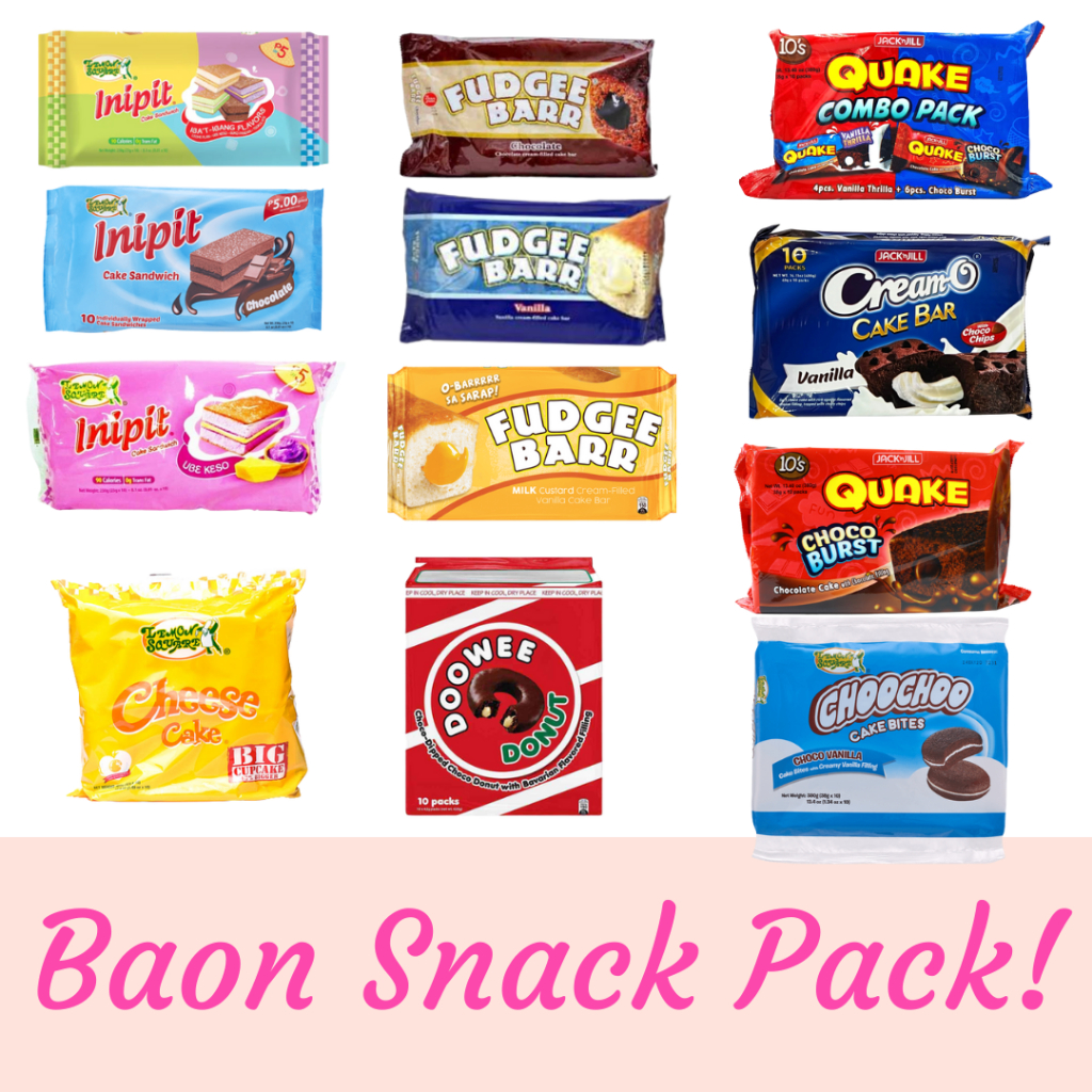 BAON SNACKS (DOWEE, INIPIT , FUDGEE BAR, CREAM O, CHOOCHOO, CHEESE CAKE ...