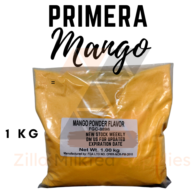 Primera Mango Premium Powder Flavor 1kg for Milktea, Milk Tea, Shakes ...