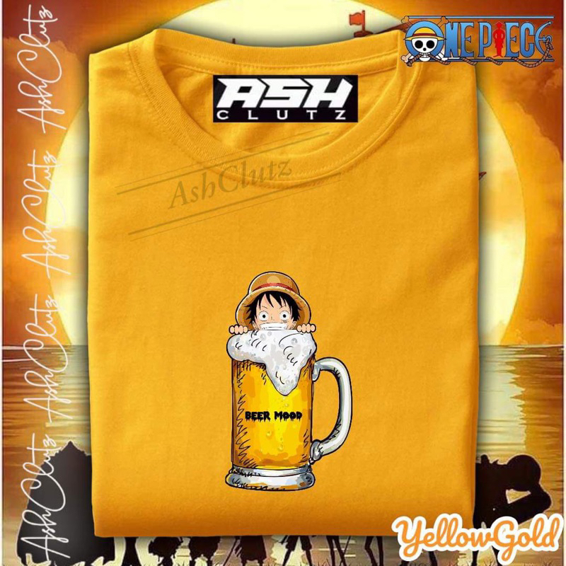 Luffy Beer Mood Print Tees Tshirt Aesthetic Unisex Cotton | Shopee ...