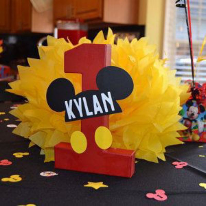 12 inches Customized MICKEY MOUSE theme NUMBER Standee Painted prize is ...