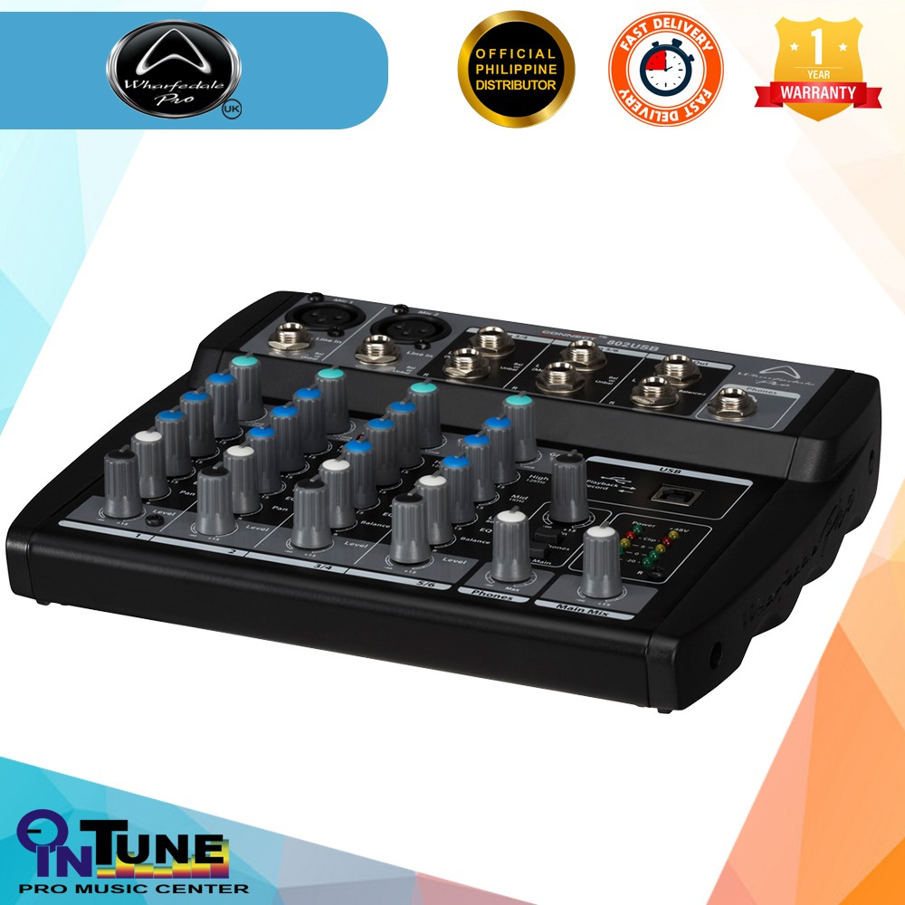 Wharfedale Pro Connect 802 USB Mini Mixer with USB and 48V Phantom ...