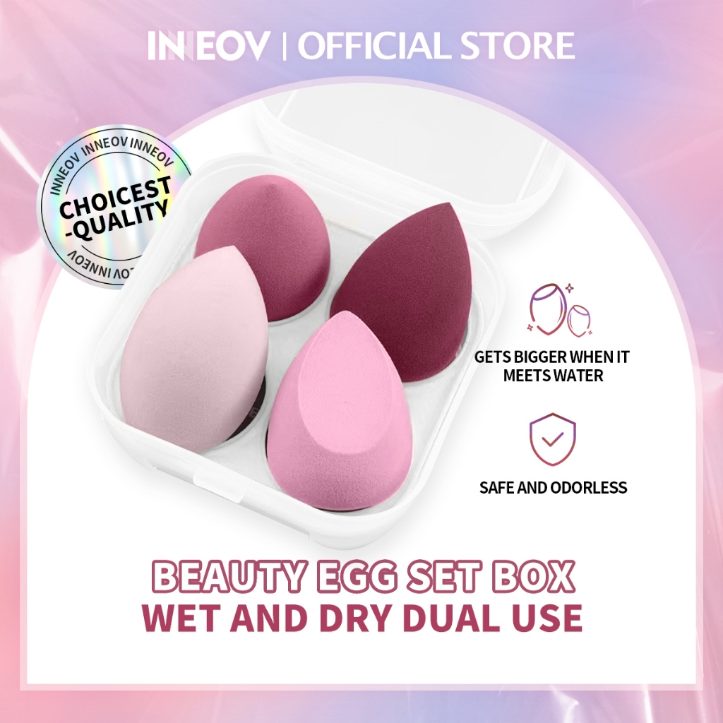INNEOV 4 pcs/box Makeup Sponge Makeup Tool/Lightweight Makeup Feel Dry ...