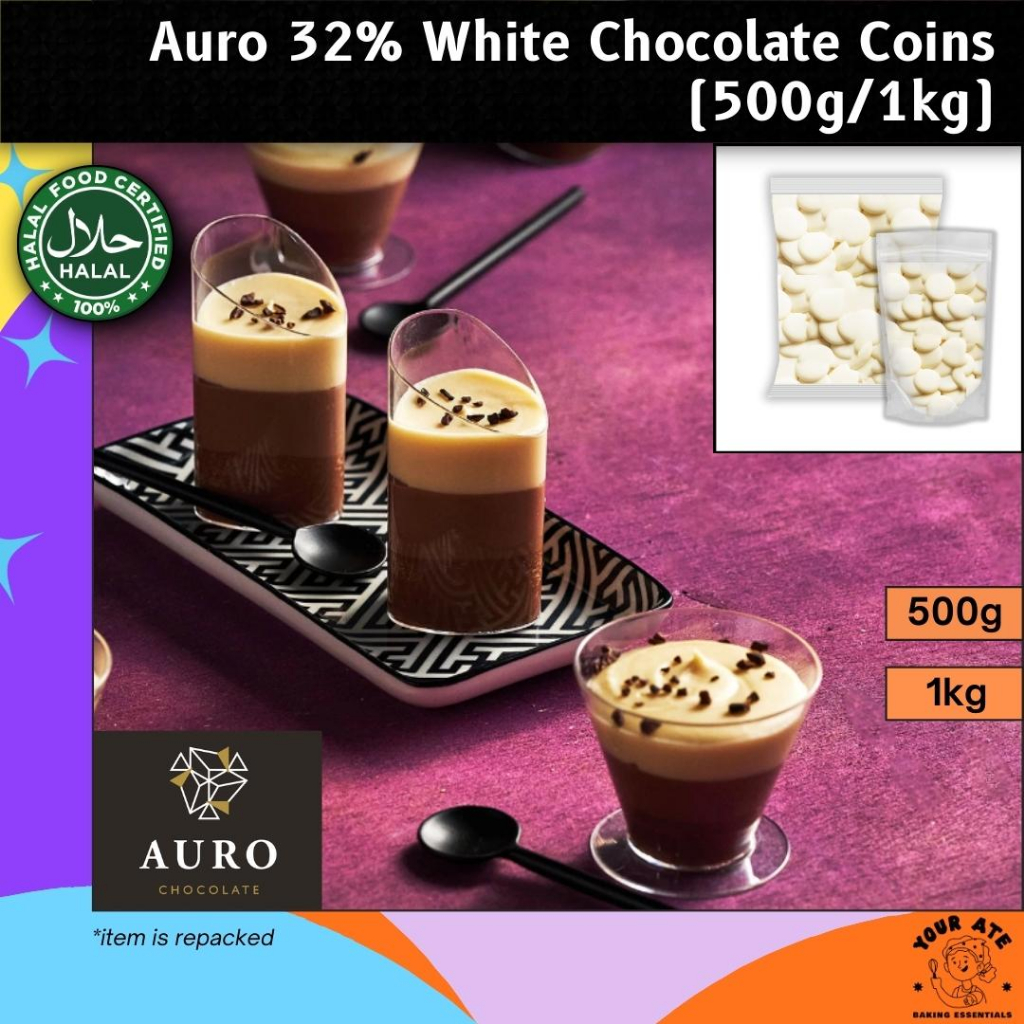 Auro 32% White Chocolate Couverture Coins (500g/1kg) | Shopee Philippines