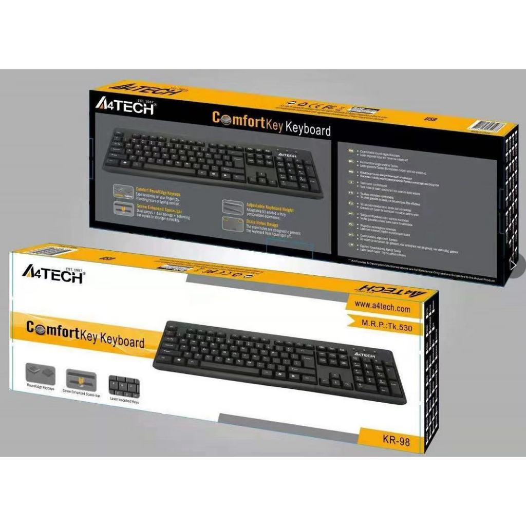 A4Tech KR85 USB Business Office Keyboard Desktop Universal Mute ...