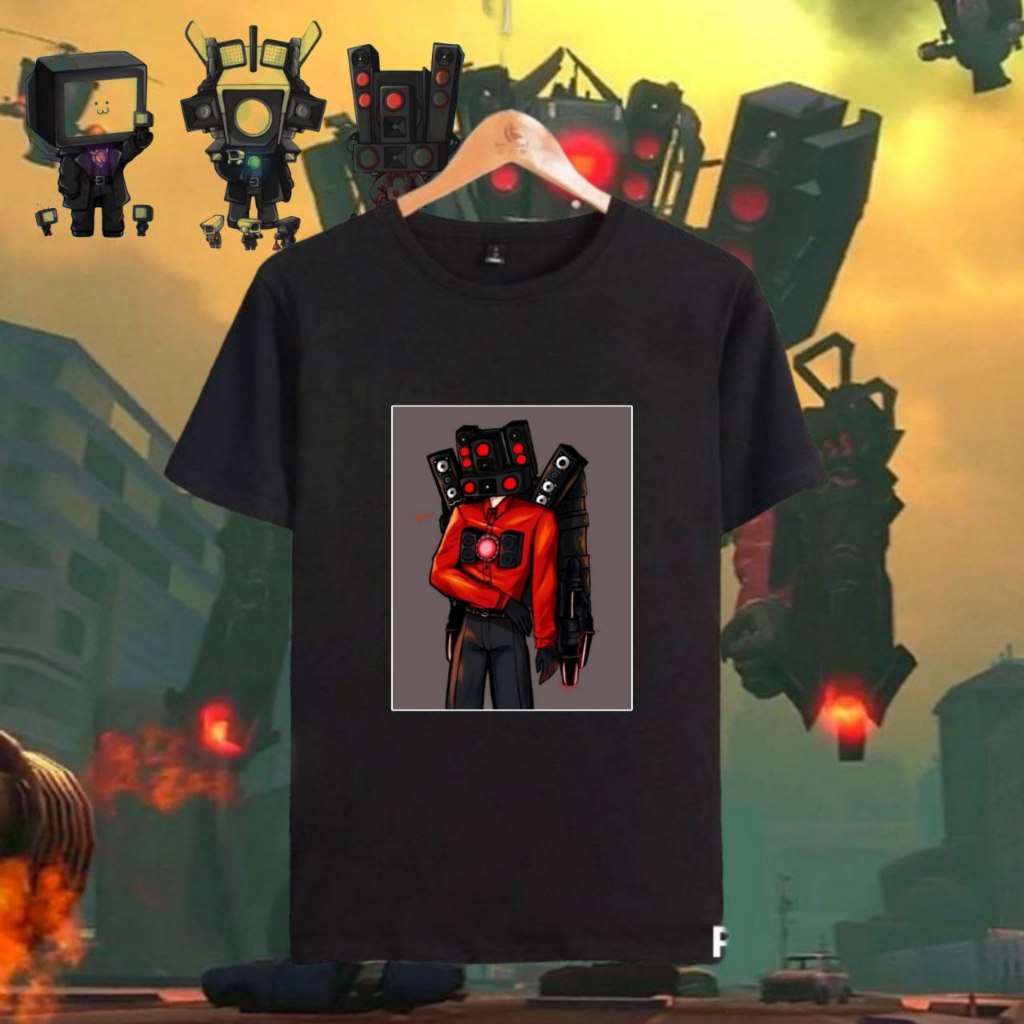 SKIBIDI TOILET BLACK SHIRT FOR KIDS AND ADULTS.DTP PRINT.UNISEX ...