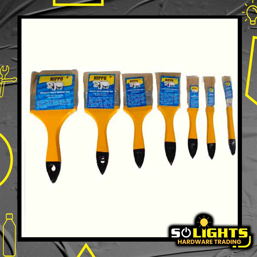 Hippo/maxten Paint Brush 1/2, 3/4, 1, 1 1/2, 2, 2 1/2, 3, 4 white ...