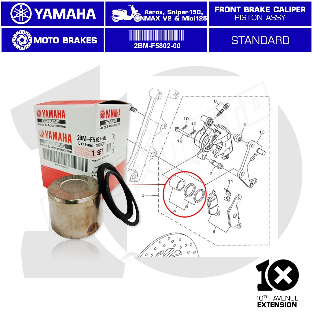 10thX Yamaha Genuine YGP Front Caliper Piston for Aerox Sniper 150 Nmax ...