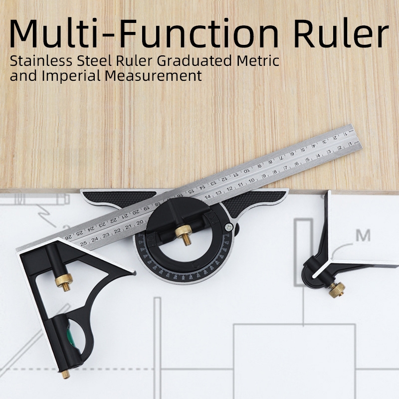 Stainless Steel Combination Square Ruler Level Multi-function ...