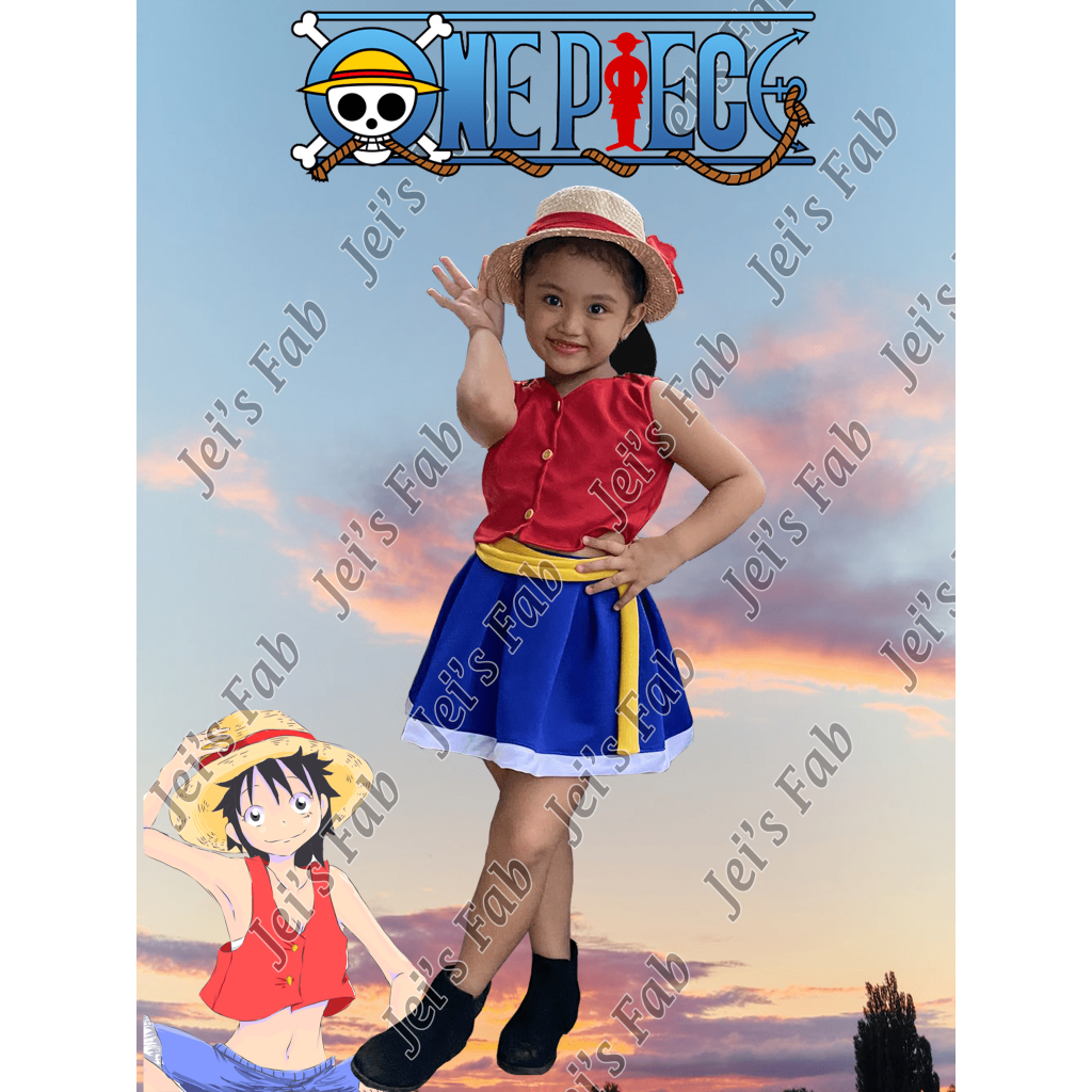 One Piece Girl Version Monkey D Luffy Costume for baby up to 12 years ...