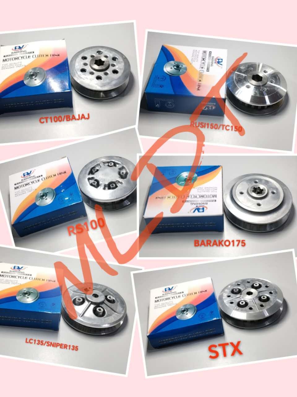 MOTORCYCLE CLUTCH HUB FOR RS100/CT100/BAJAJ/RUSI150/TC150/STX/SNIPER135 ...
