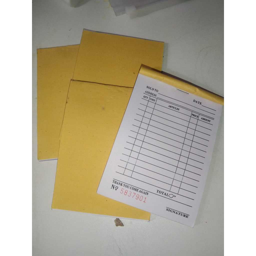 Sold to Receipt Resibo Normal and thick carbon paper S and L Size ...