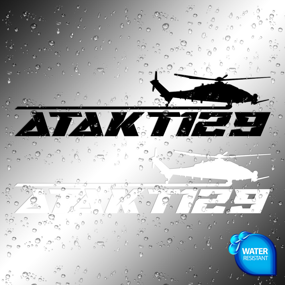 Sticker | Airforce Atak T129 | Weather Proof cut-out decal (not printed ...