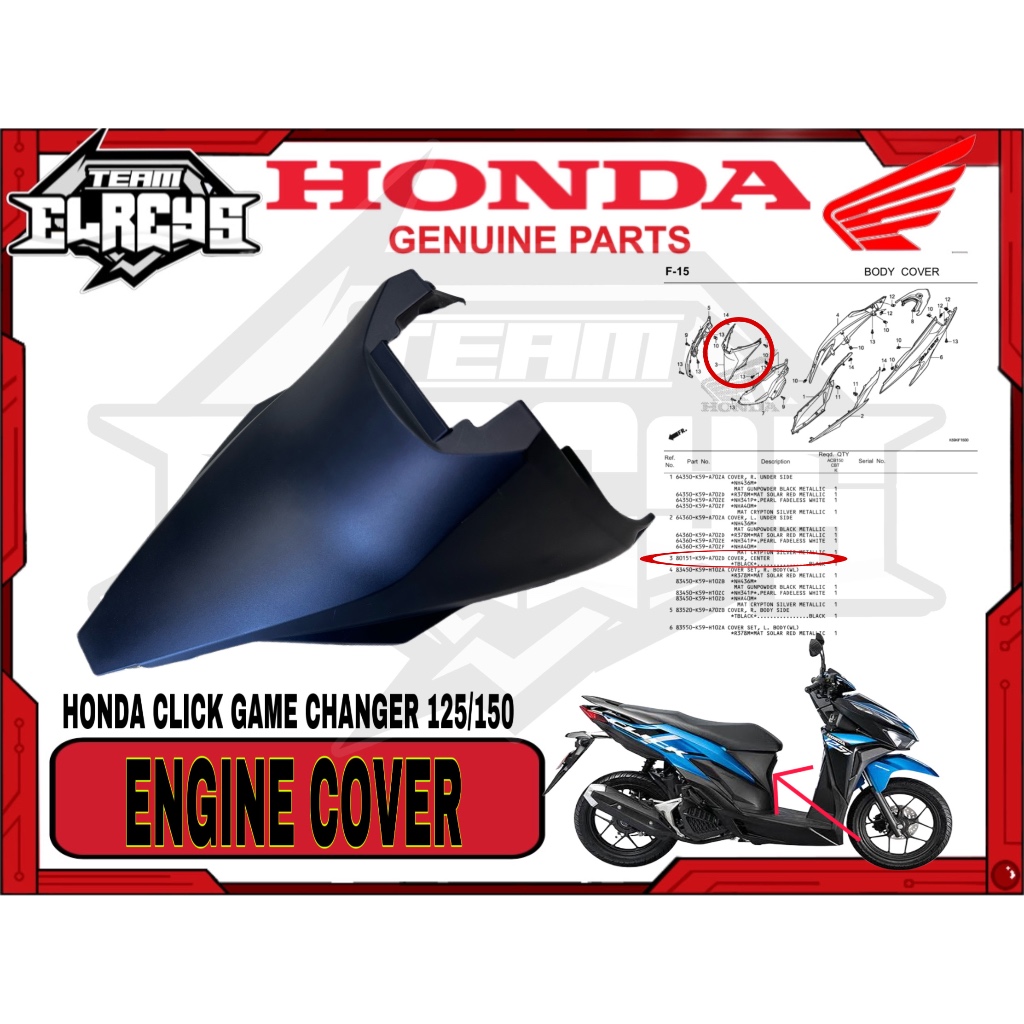 ENGINE COVER FOR CLICK V2 125/150 (BLACK) | Shopee Philippines