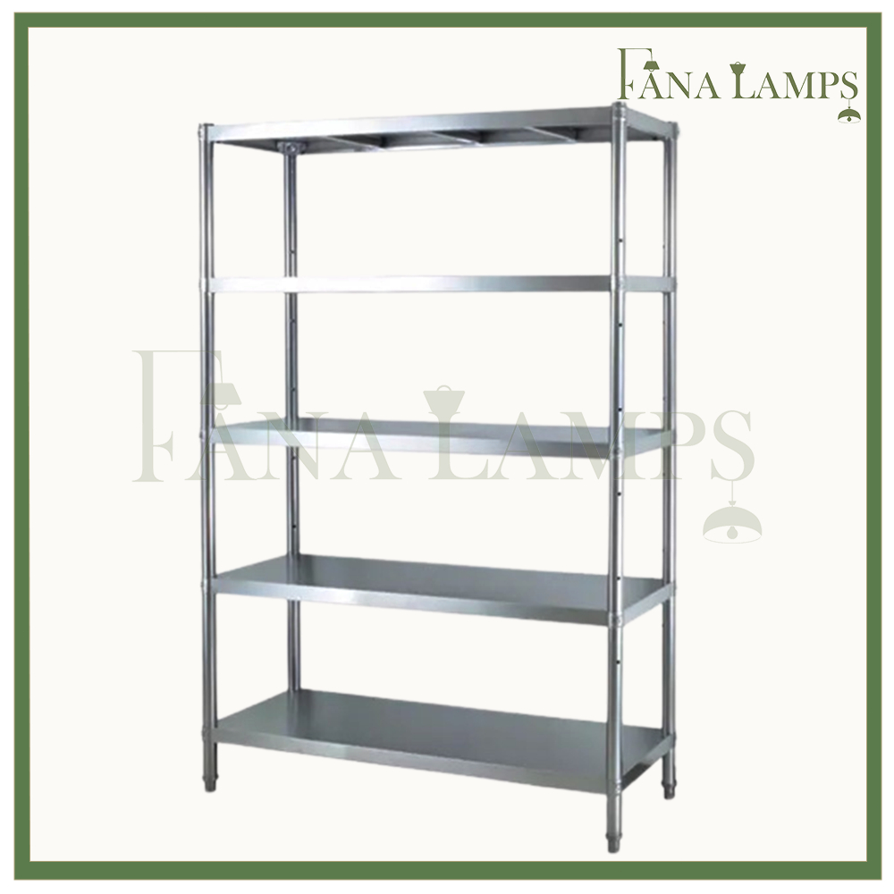 Stainless Steel 5-Layers Kitchen Shelf Floor Rack Shelve Storage ...