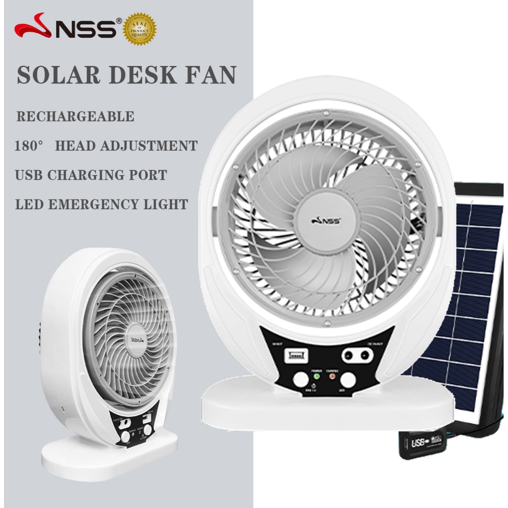 NSS Solar fan Camping Fan with Solar Panel Rechargeable Solar Powered ... NSS Solar fan Camping Fan with Solar Panel Rechargeable Solar Powered ...