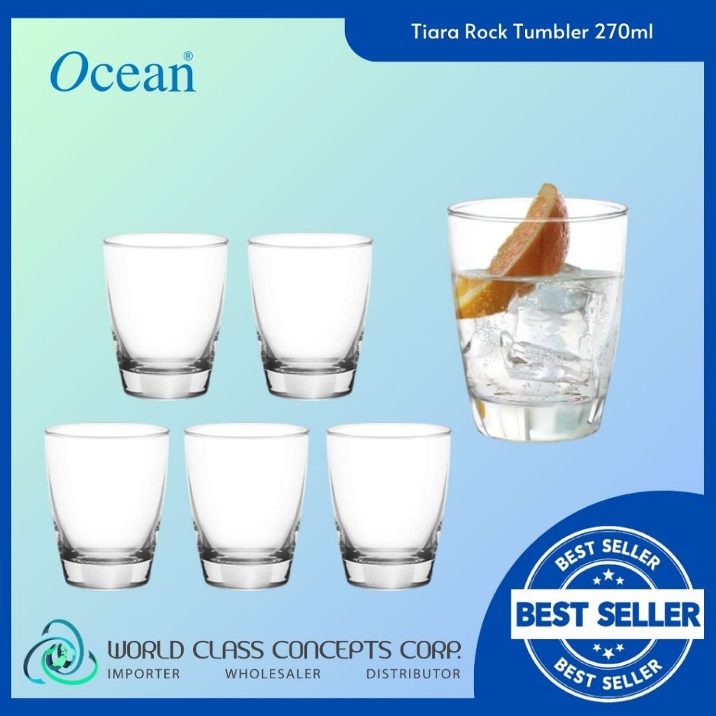 Ocean Glassware Tiara Rock Tumbler Drinking Glass 270ml/ 9 1/2oz Set of 6(FM) | Shopee Philippines