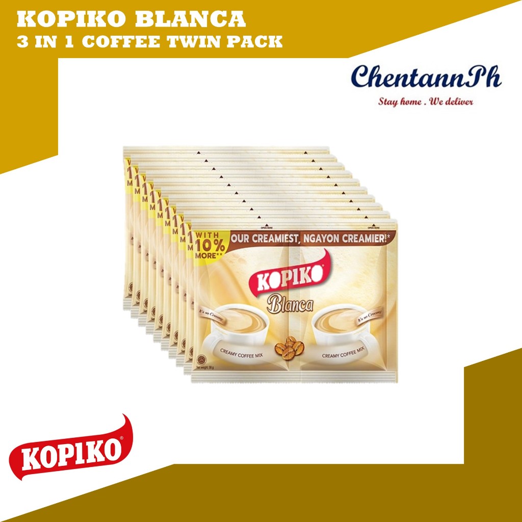 KOPIKO BLANCA - Twin Pack 3-in-1 Coffee Mix 58g x 10 Sachets | Shopee ...